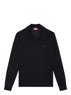 DIESEL® Glare Wool Polo Shirt - Black