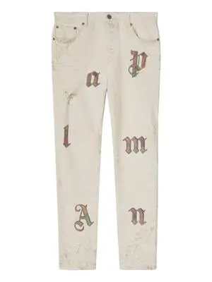 PALM ANGELS Rainbow Logo Patch Jeans