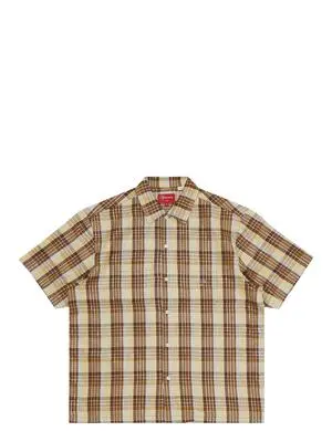 Supreme Metallic Plaid Short-sleeve Shirt - Brown