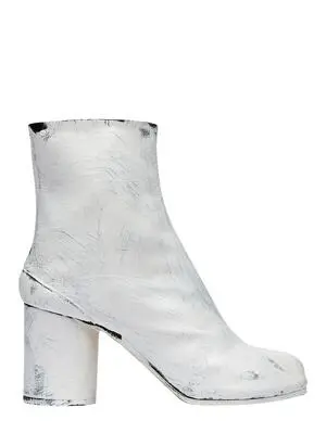 MAISON MARGIELA Tabi Block Heel Ankle Boots - White