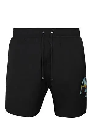 Amiri Staggered Chrome Swim Trunk - Black