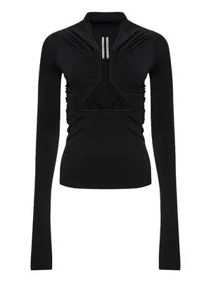 Rick Owens Jersey Long-sleeve Prong Top - Black