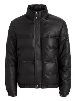 Aimé Leon Dore Leather Down Puffer Jacket - Black