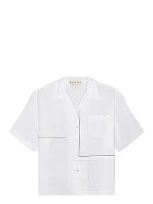 Marni Patchwork Linen Shirt - White