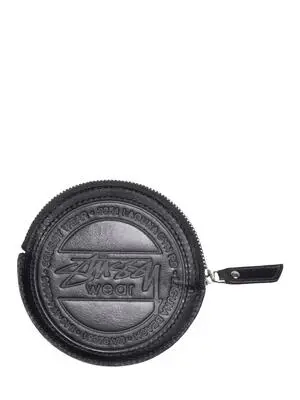 StÜssy Surf Dot Leather Pouch - Black