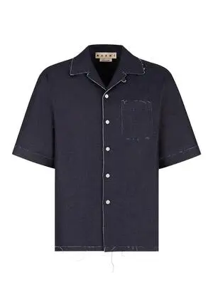 Marni Trompe L'oeil Stretch Denim Shirt - Blue