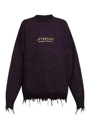 Vetements Afterlife Destroyed Knitted Sweater - Purple