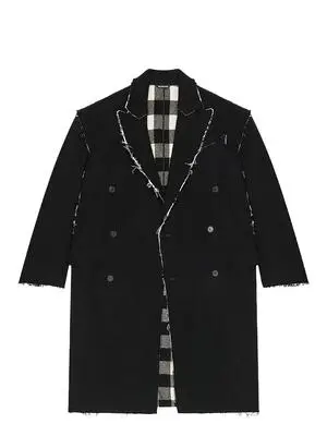Balenciaga Double Face Check Coat - Black