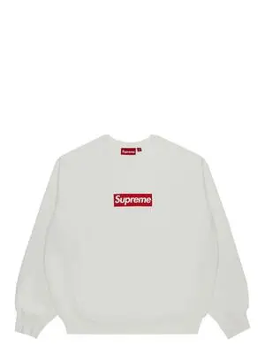 Supreme Washed Box Logo Crewneck - White