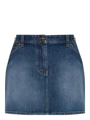 Versace Medusa 95 Denim Mini Skirt - Blue