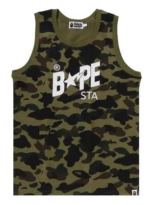 A BATHING APE 1st Camo Sta Tank Top - Green