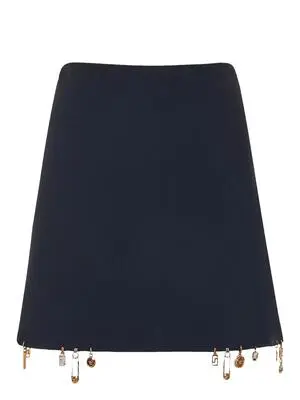 Versace Charm-embellished Satin Mini Skirt - Black