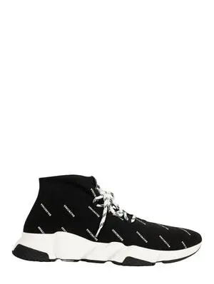 Balenciaga Speed Lace-up All Over Print Sneakers - Black