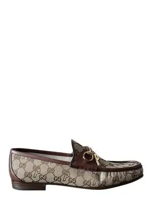 Gucci Palace X Gg-p Canvas Horsebit Loafer - Brown