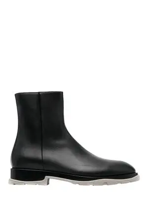 Alexander McQueen Leather Half Boot - Black