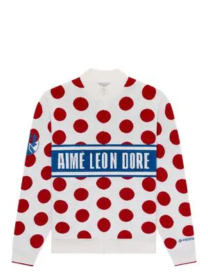 Aimé Leon Dore Windstopper Polka Dot Knit Cycling Jersey Gore-tex Labs - White
