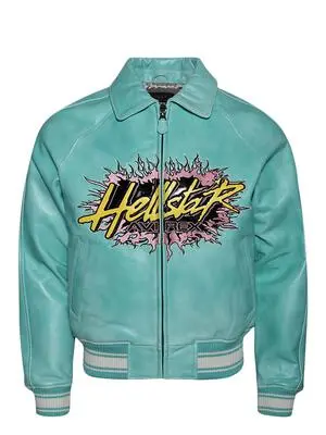 HELLSTAR Icon Leather Jacket - Blue