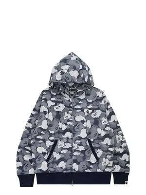 A BATHING APE Stripe Abc Camo Relaxed Fit Full Zip Hoodie - Blue