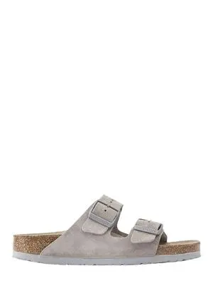 BIRKENSTOCK Arizona Soft Footbed Suede Leather Sandals - Grey