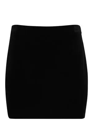 Miu Miu Stretch Velvet Mini Skirt - Black