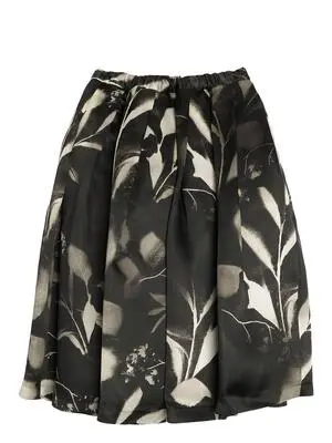 Comme Des Garçons Silk Printed Skirt - Black