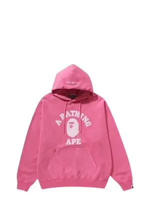 A BATHING APE College Overdye Pullover Hoodie - Pink