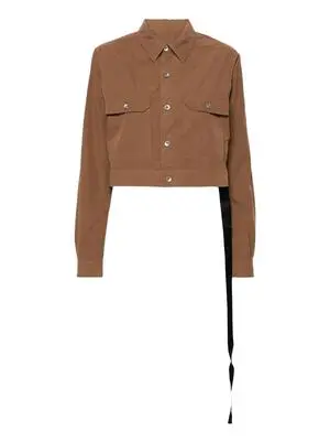 Rick Owens Cape Sleeve Cropped Outershirt - Green