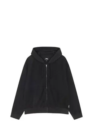 StÜssy Double Layer Waffle Zip Hoodie - Black