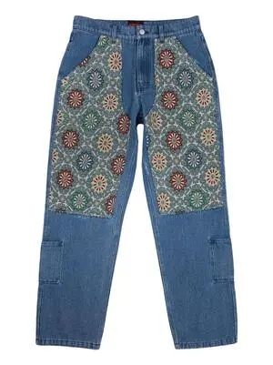 PLEASURES Floral Knee Pants - Blue