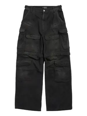 Balenciaga Sunbleached Cargo Pants - Black