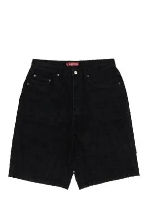 Supreme Frayed Croc Baggy Denim Short - Black