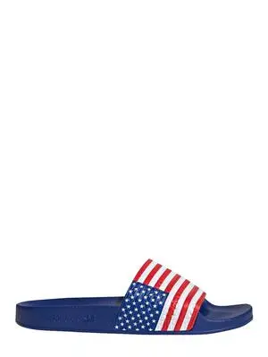 Adidas Adilette Usa Flag Slides - Red