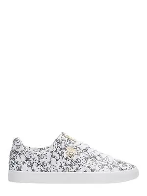 PUMA Clyde All Over Script Print Sneakers - White