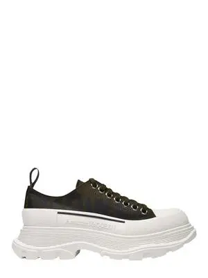 Alexander McQueen Tread Slick Lace Up Sneakers - Black