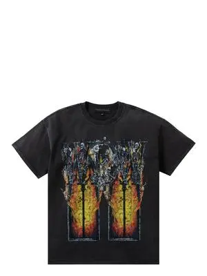 WHO DECIDES WAR BY EV BRAVADO Ember Chapel Short-sleeve T-shirt - Black