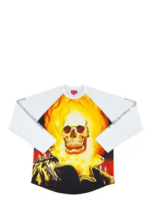 Supreme Ghost Rider Raglan Long-sleeve Top - White