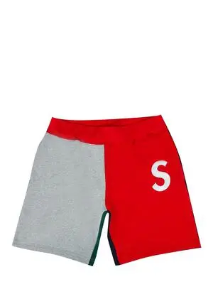 Supreme Logo Colorblocked Sweatshort - Red