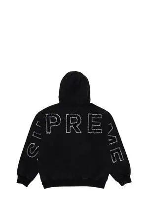 Supreme Frayed Hooded Sweatshirt - Black