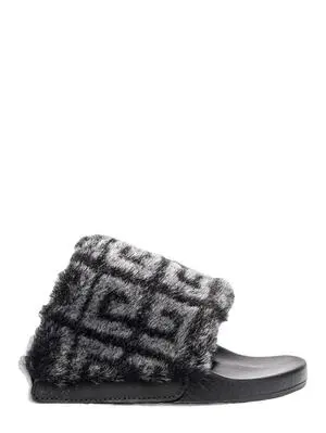 Givenchy 4g Fur Slide - Black
