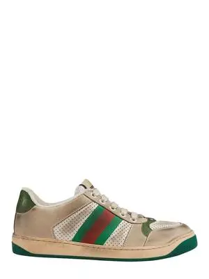 Gucci Screener Distressed Sneakers - Cream