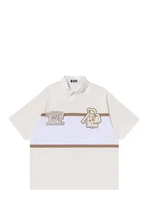 A BATHING APE Color Blocking Oversized Rugby Polo - Cream