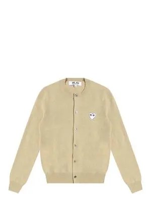 Play Comme Des Garcon Heart Patch Cardigan - Cream