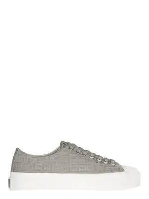 Givenchy City 4g Embroidered Sneakers - Grey