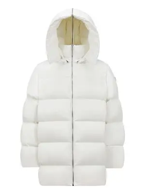Moncler Woven Hooded Cyclopic Coat - White
