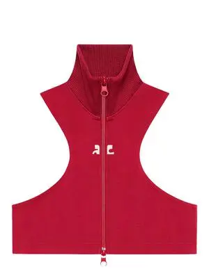 COURREGES Scuba Tracksuit Interlock Cropped Jacket - Red