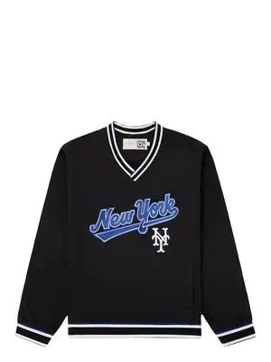 Aimé Leon Dore X New York Mets Nylon V-neck Pullover - Black