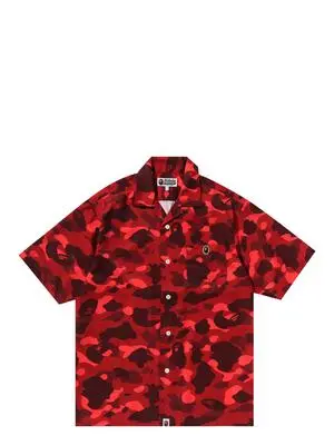 A BATHING APE Color Camo Ape Head Shirt - Red