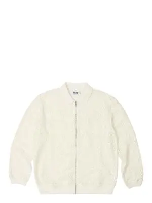 PALACE Crochet Zip Long-sleeve Polo - White