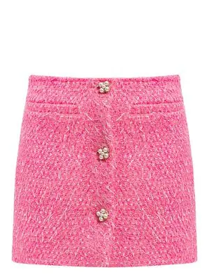 VETEMENTS Deconstructed Tweed Mini Skirt