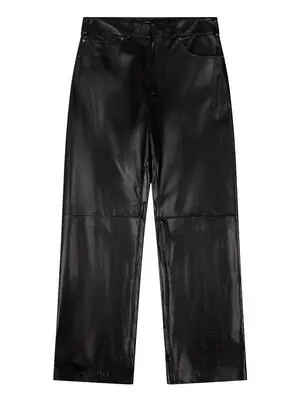 ENTIRE STUDIOS Straight Leg Leather Pants - Black
